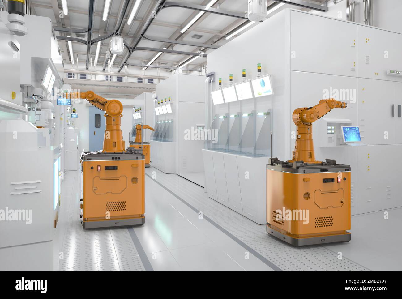 Automation semiconductor manufacturing with 3d rendering robotic arms ...
