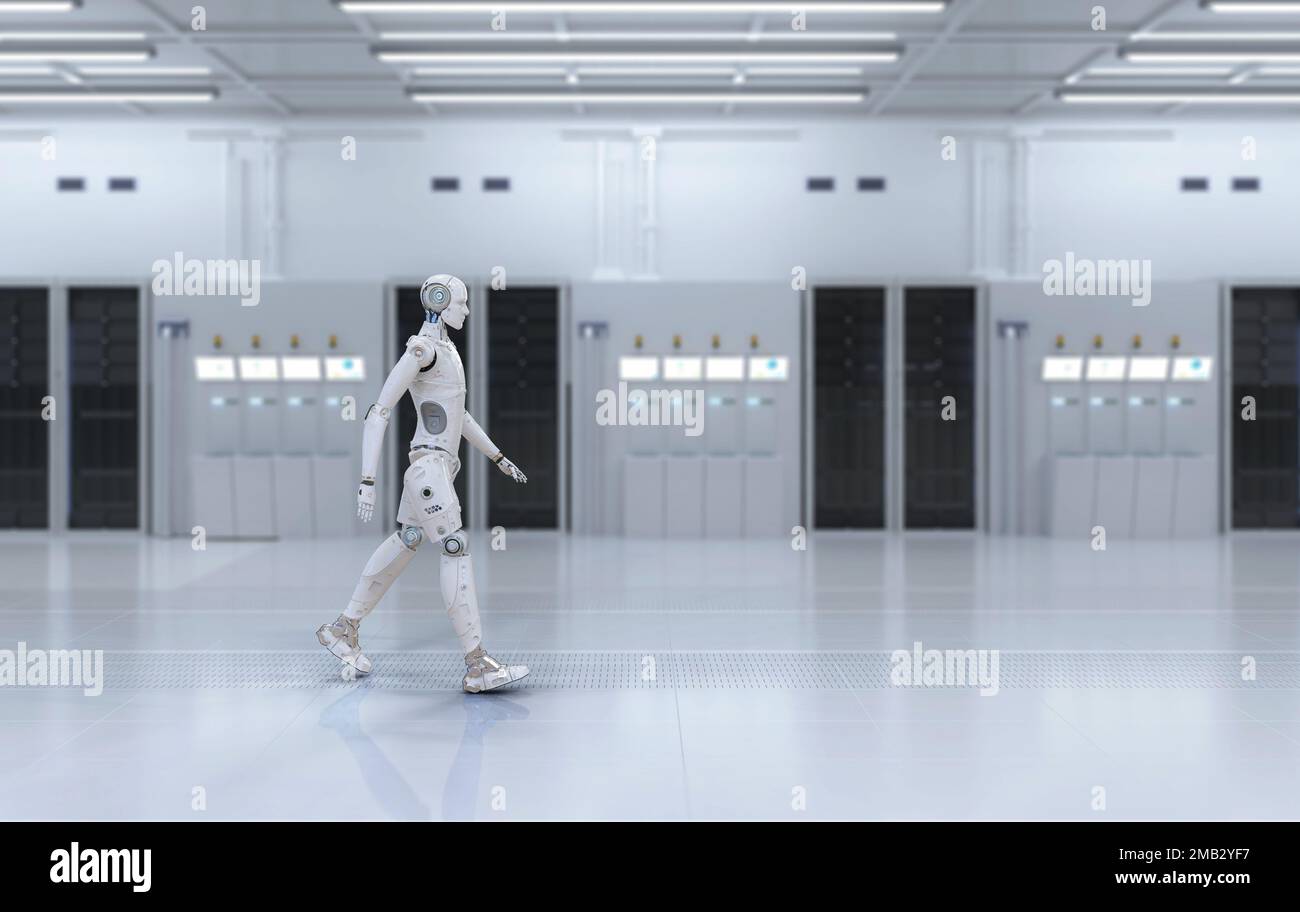 Automation semiconductor manufacturing with 3d rendering robot working ...