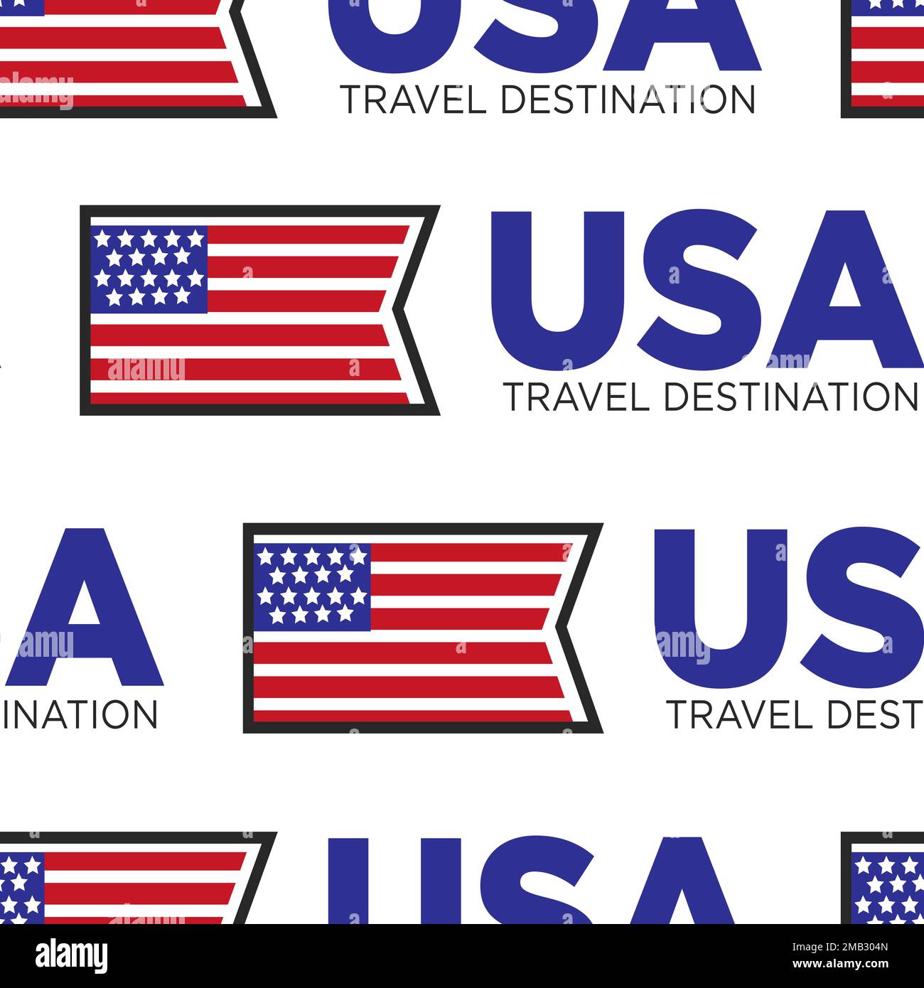 USA travel destination national flag seamless pattern Stock Vector ...