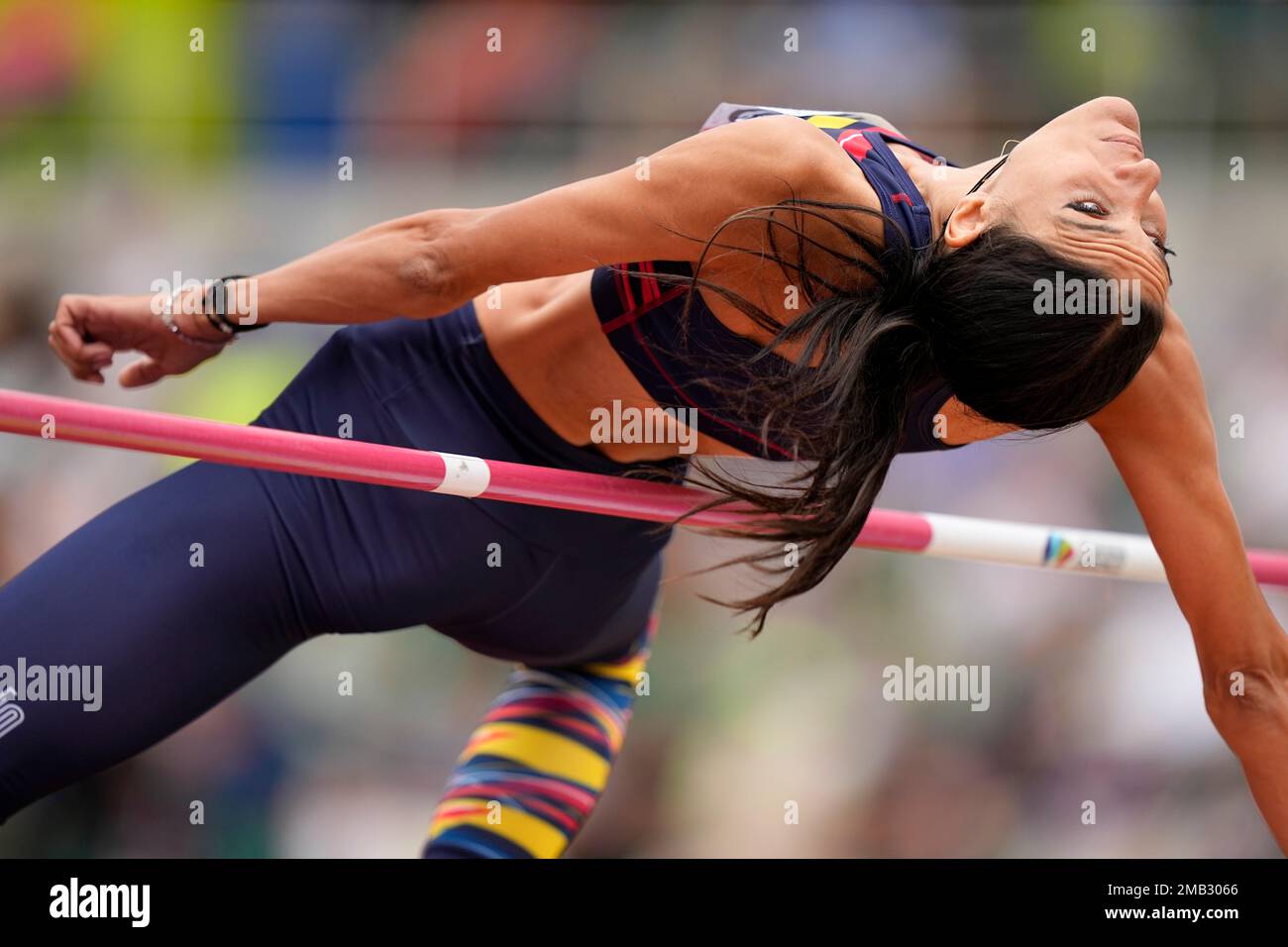 Daniela Stanciu, of Romania, competes during qualifying for the women's ...