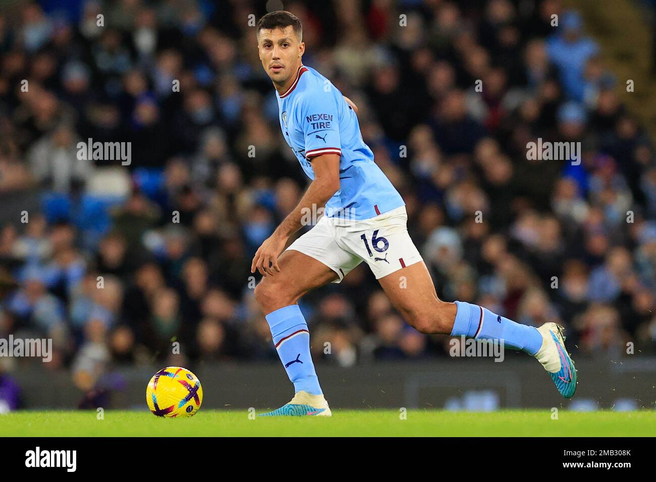 Rodrigo #16 of Manchester City in action during the Premier League ...
