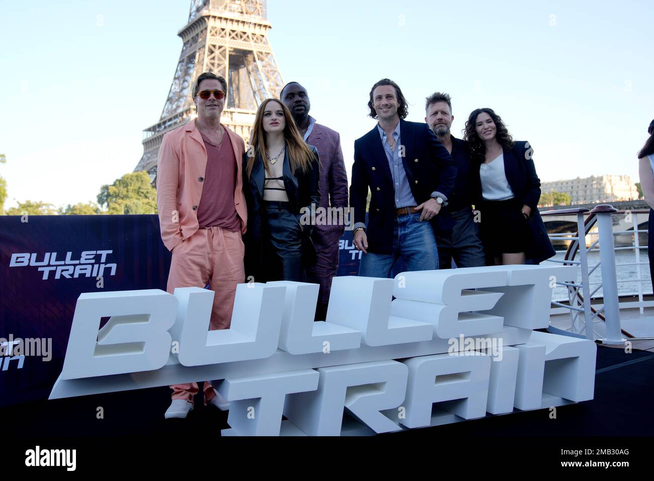 From left Actor Brad Pitt, Actress Joey King, Actor Brian Tyree Henry ...
