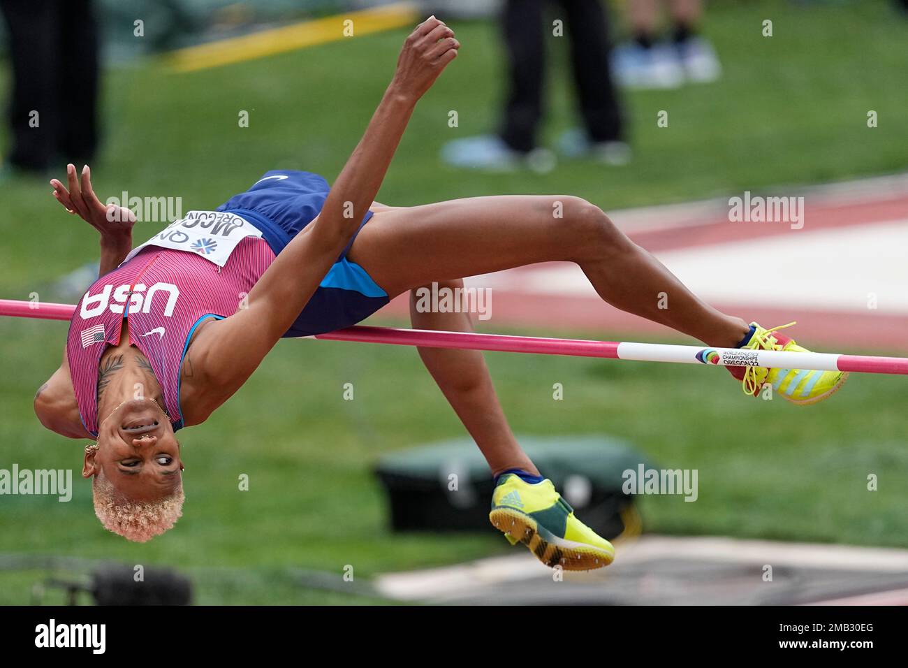 Rachel Mccoy, of the United States, competes during qualifying for the ...