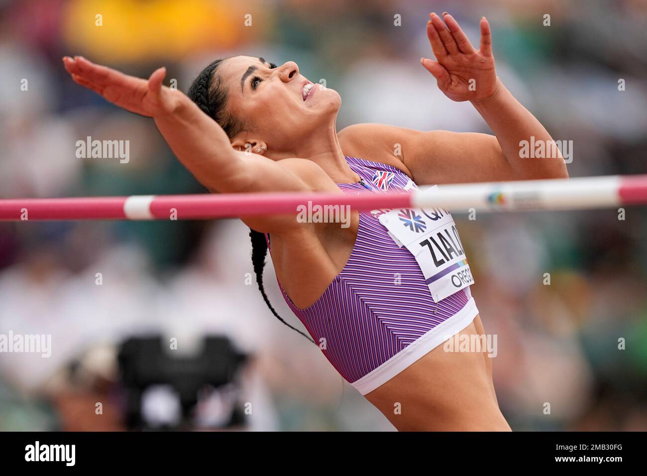 Laura Zialor, of Britain, competes during qualifying for the women's ...