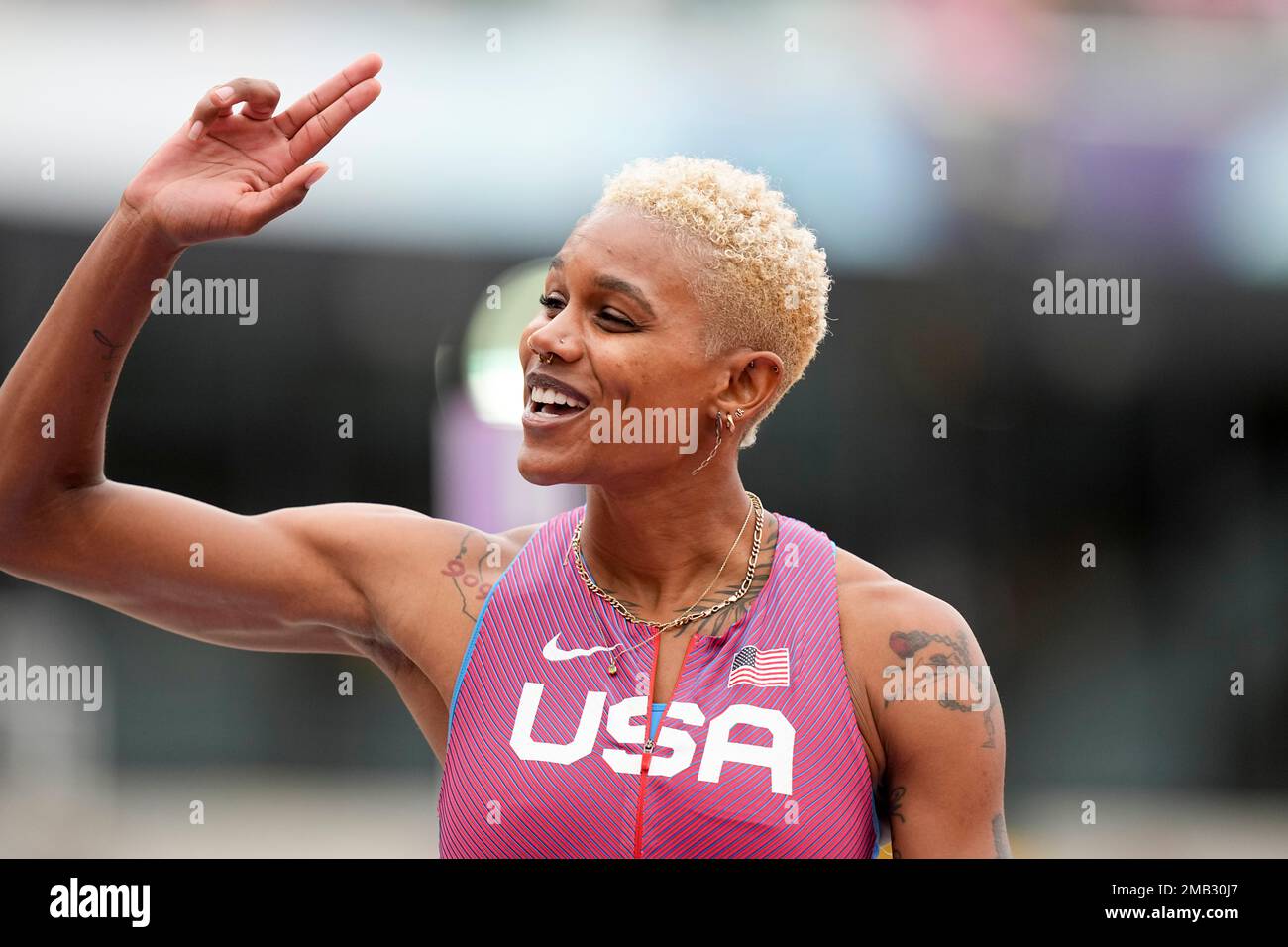 Rachel Mccoy, of the United States, competes during qualifying for the ...