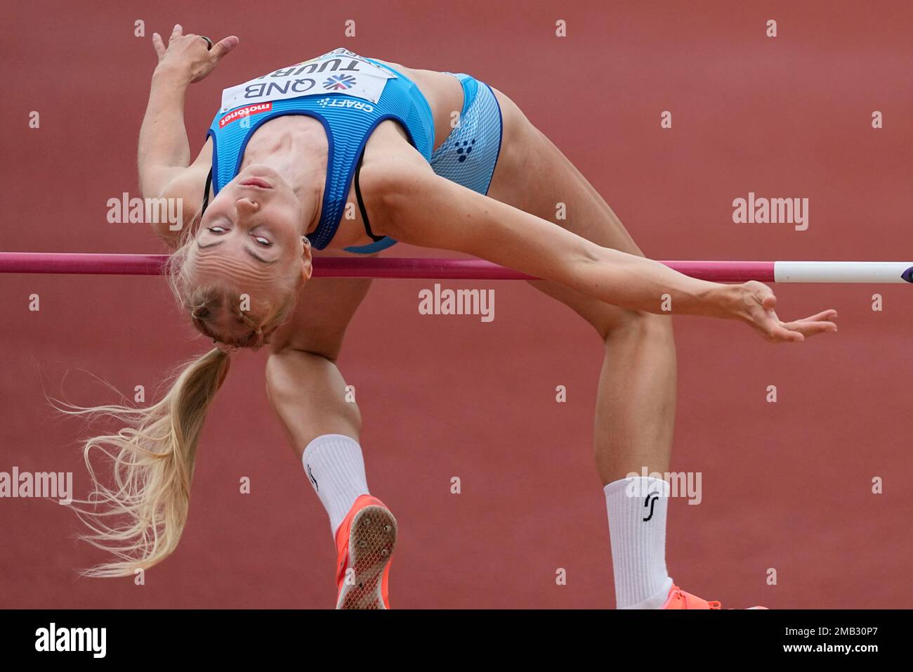 Heta Tuuri, of Finland, competes during qualifying for the women's high ...