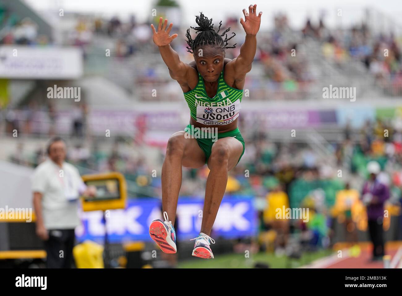Ruth Usoro, of Nigeria, competes during qualifying for the women's ...