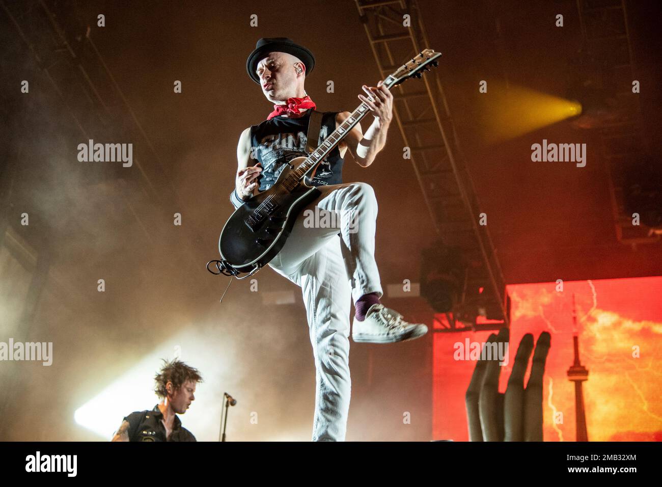 Tom Thacker of Sum 41 performs during the Festival d'été de Québec on ...
