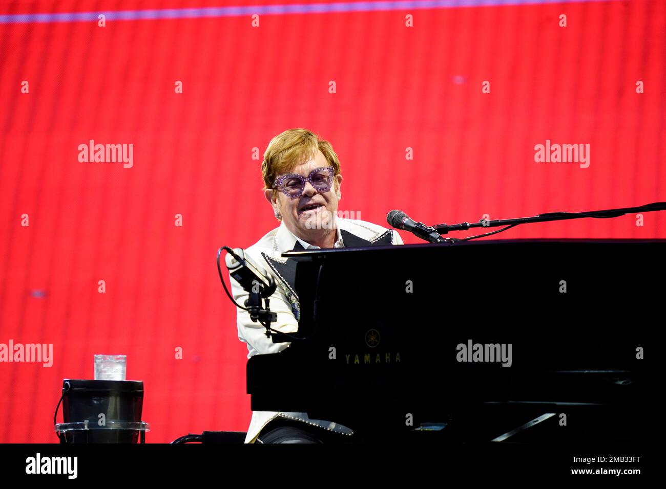 Elton John performs during his "Farewell Yellow Brick Road," tour ...