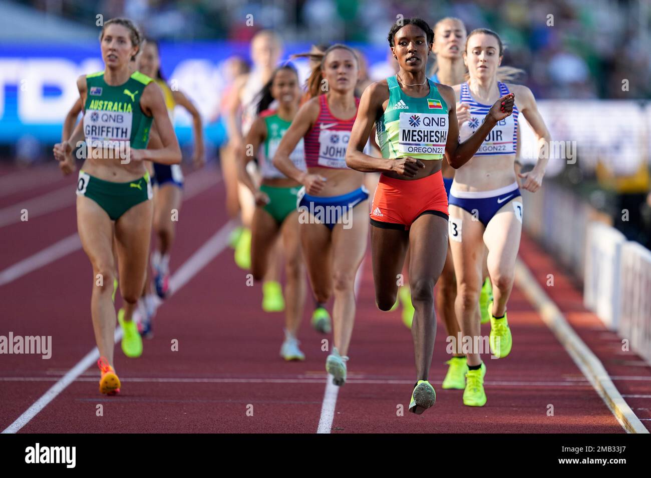 Hirut Meshesha, of Ethiopia, wins a heat in the the women's 1500-meter ...
