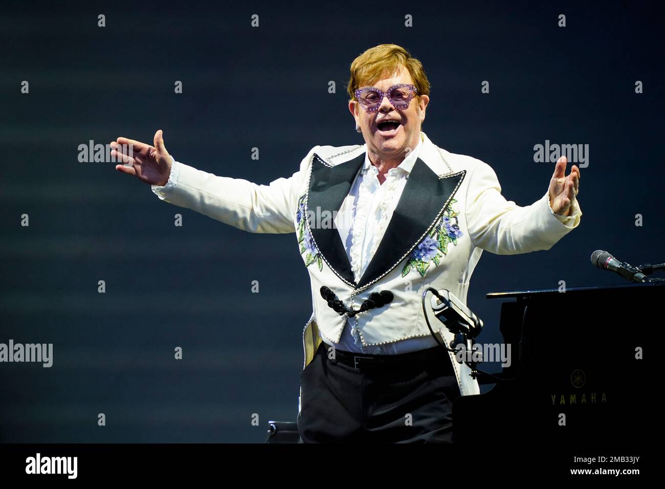 Elton John performs during his "Farewell Yellow Brick Road," tour ...