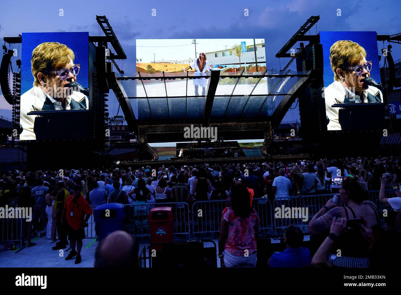 Elton John performs during his "Farewell Yellow Brick Road," tour ...