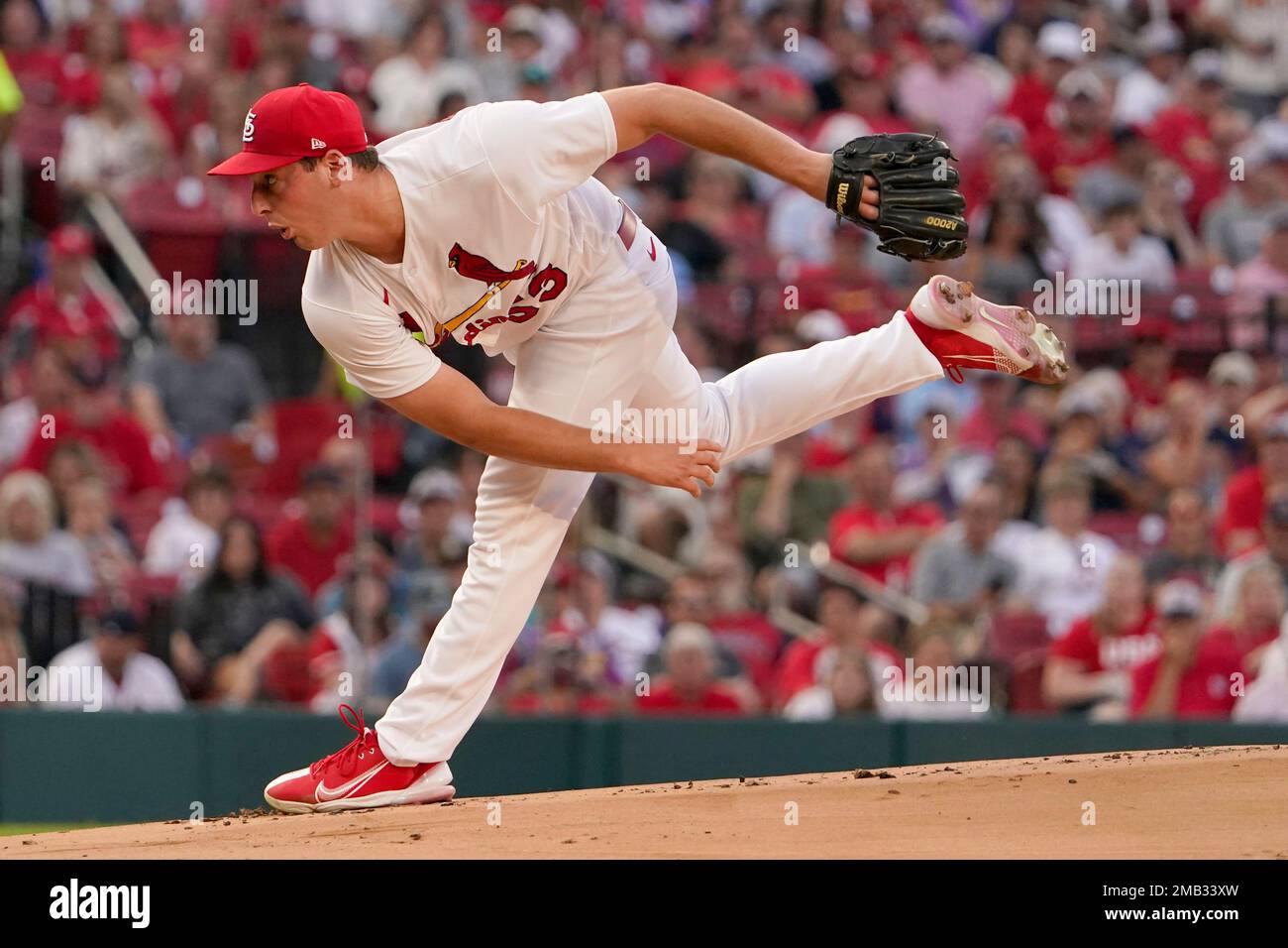St. Louis Cardinals starting pitcher Andre Pallante throws during the ...