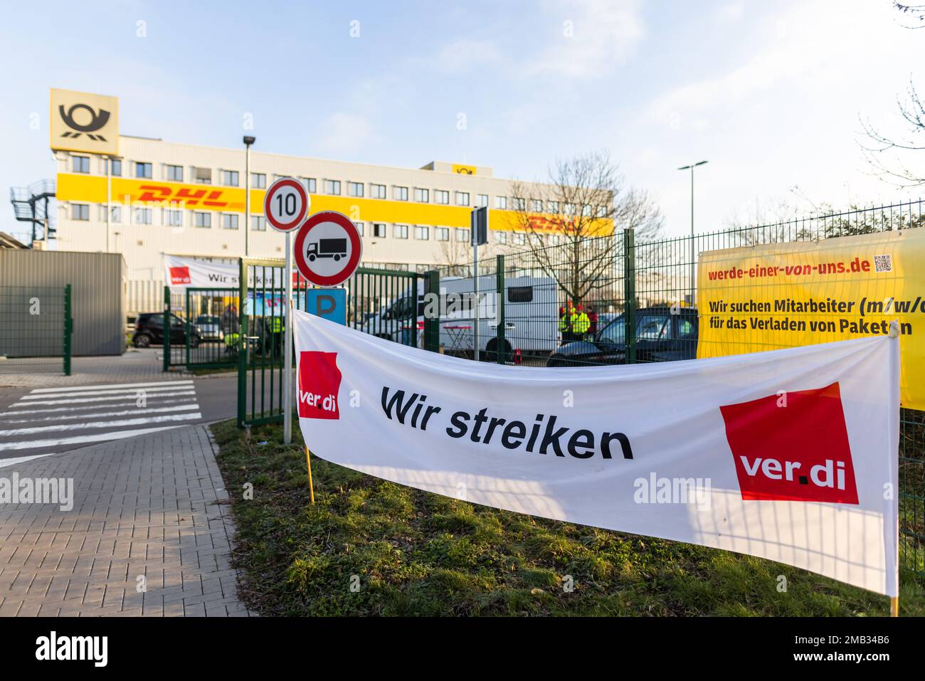Lahr, Germany. 20th Jan, 2023. A banner with the inscription "We are on ...