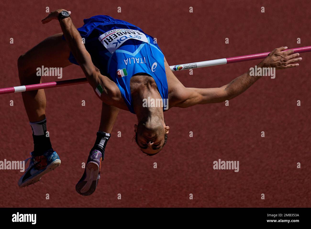 Gianmarco Tamberi, of Italy, competes in the high jump at the World ...