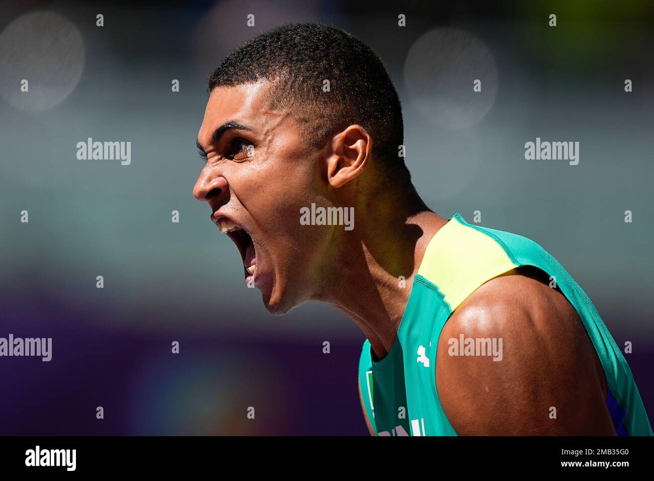 Thiago Moura, of Brazil, competes during qualifying for the men's high ...