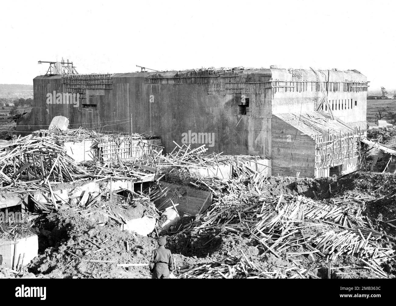 An extremely fortified German base that measures 200 by 300 feet is ...