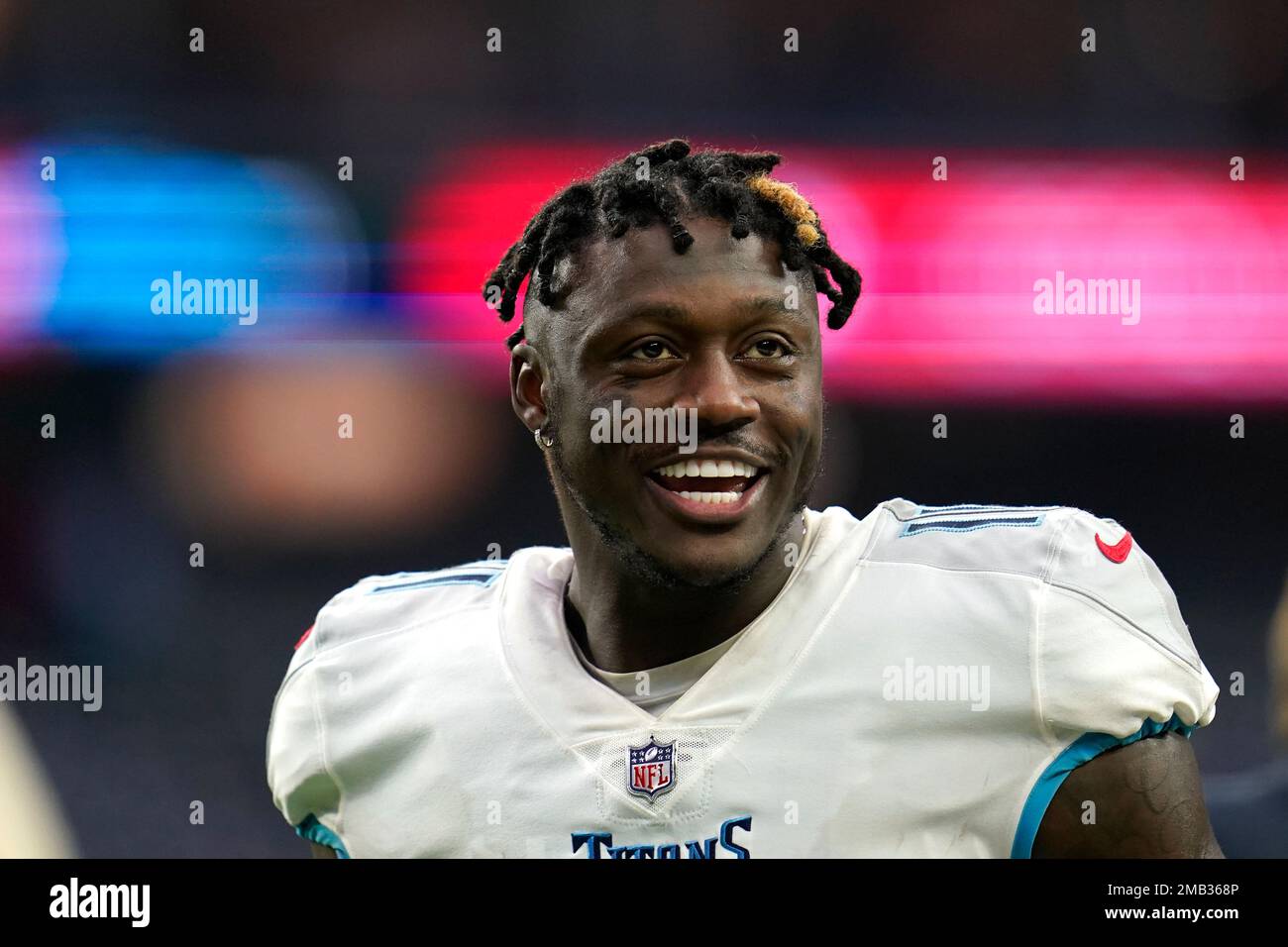 FILE - Tennessee Titans wide receiver A.J. Brown (11) smiles as he ...