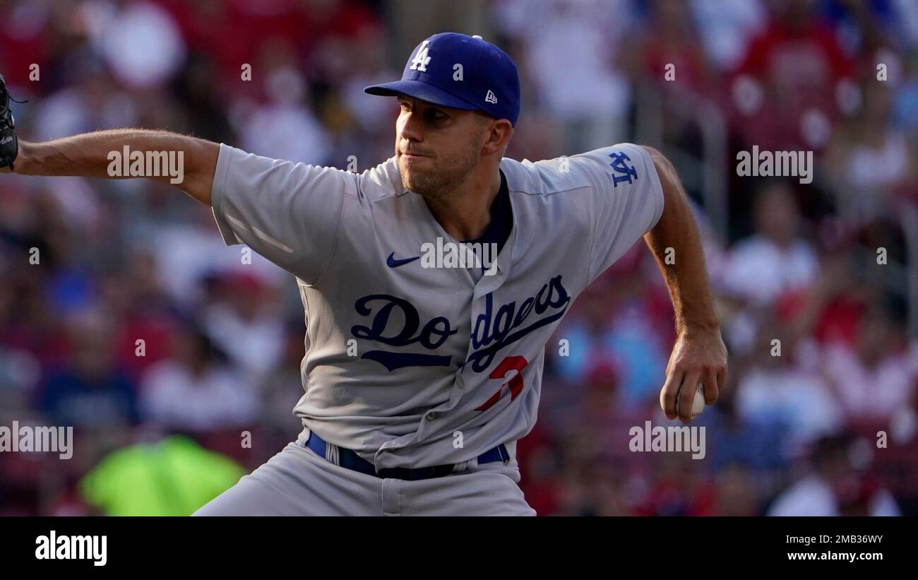 Los Angeles Dodgers starting pitcher Tyler Anderson throws during the ...