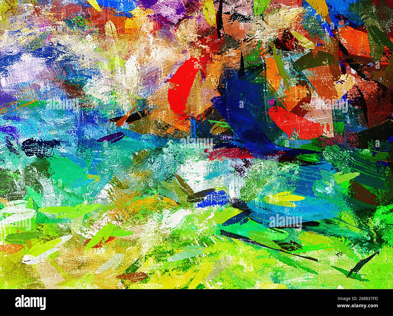 Abstract raster grunge background with blurred wavy smears of paint ...