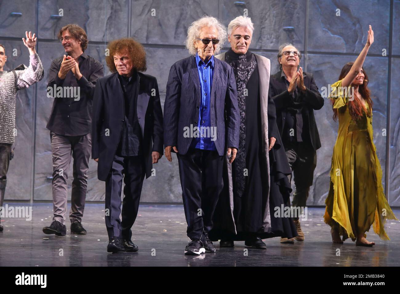 Composer Richard Cocciante and author Luc Plamondon, center, appear on ...