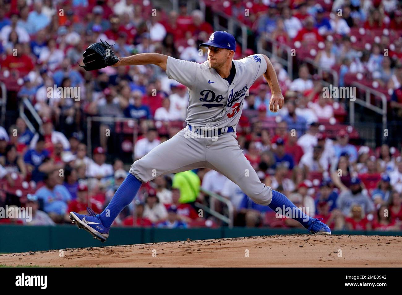 Los Angeles Dodgers starting pitcher Tyler Anderson throws during the ...