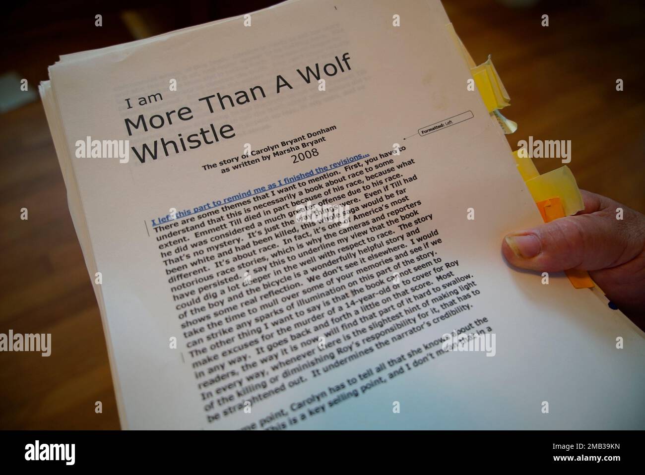 Author Timothy Tyson looks at a copy of Carolyn Bryant Donham's memoir ...