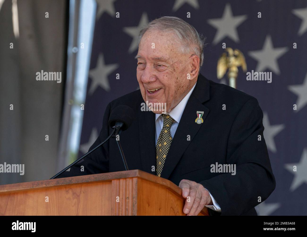 Retired U.S. Air Force Gen. Chuck Horner smilies as he speaks during ...