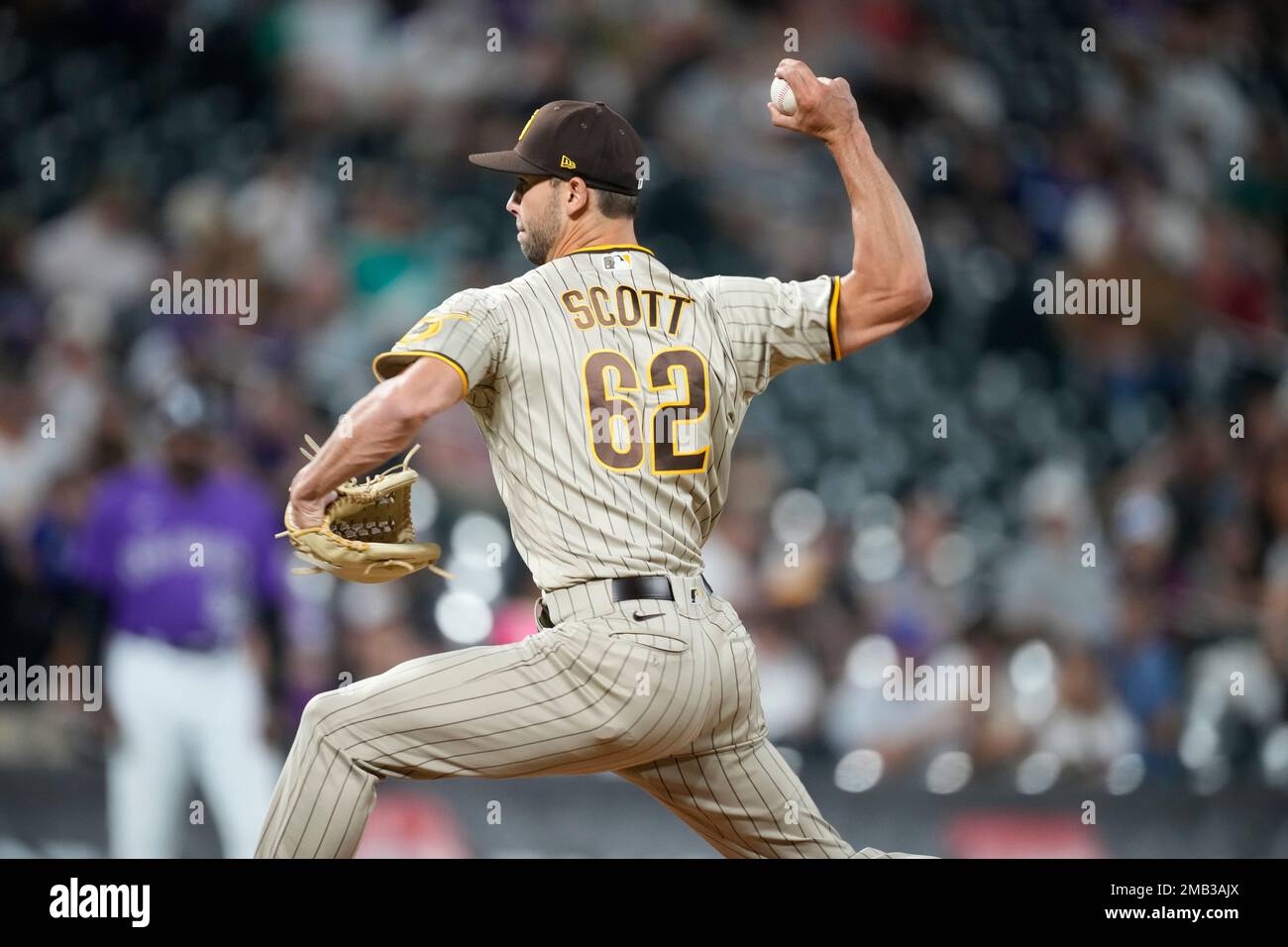 San Diego Padres relief pitcher Tayler Scott (62) in the seventh inning ...