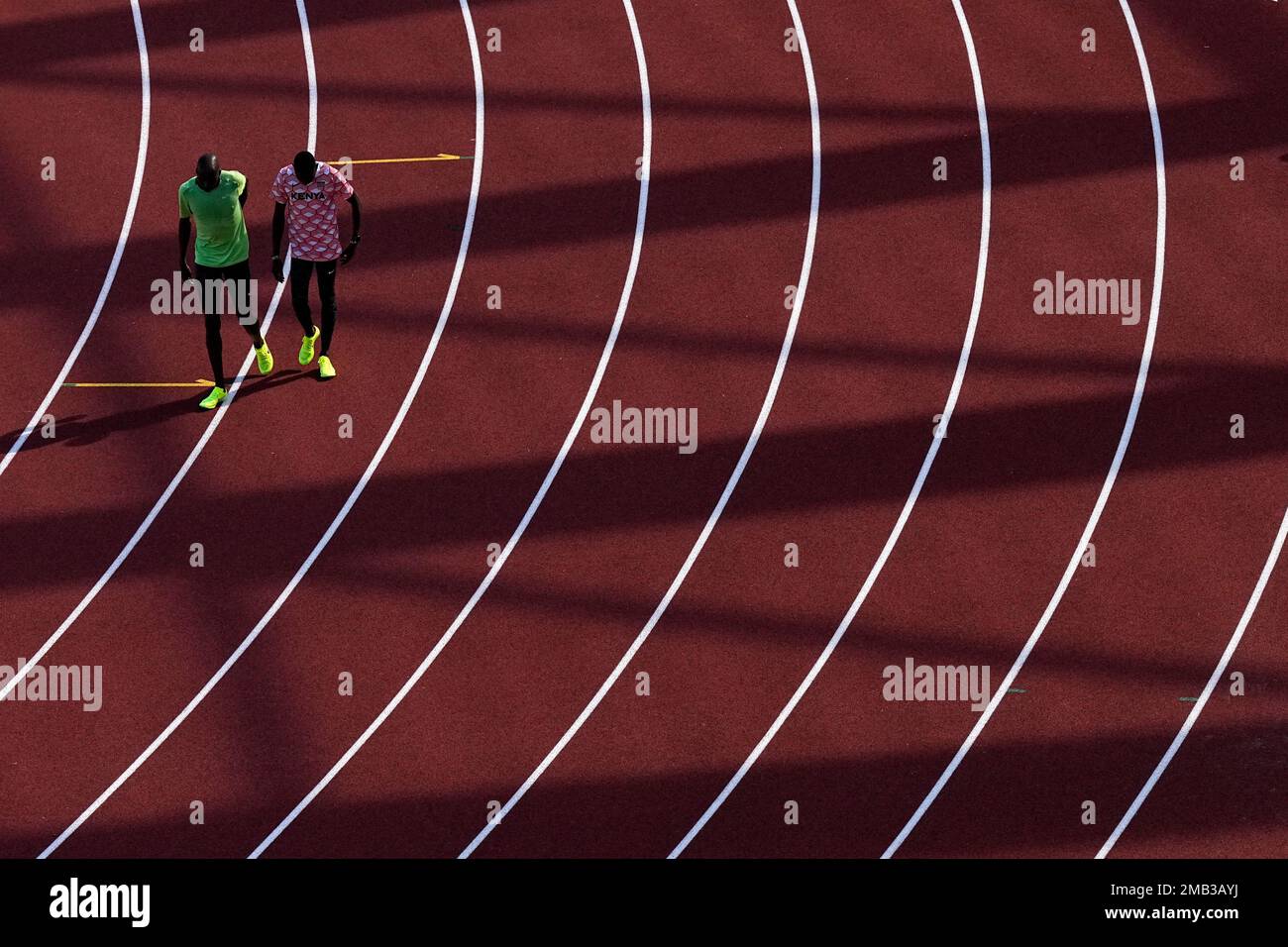 Ahthletes train before the World Athletics Championships Thursday, July ...