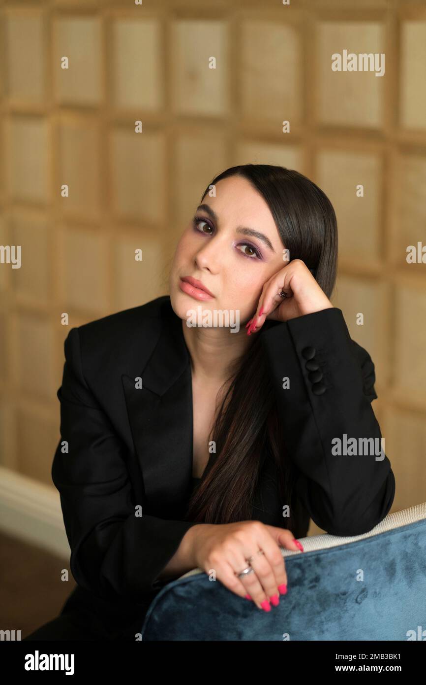 Hannah Marks, director of the film "Don't Make Me Go," poses for a ...