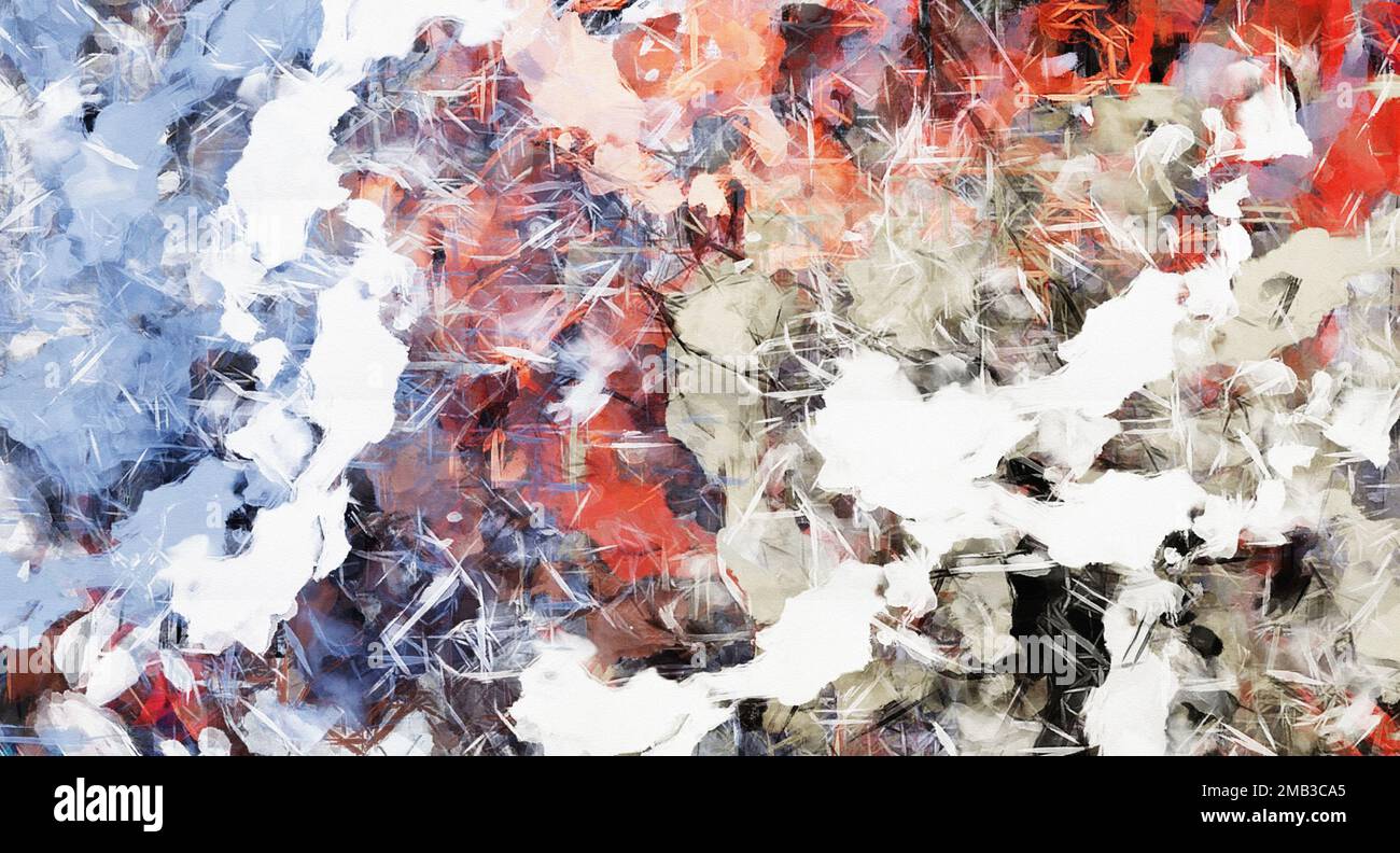 Abstract raster grunge background with blurred wavy smears of paint ...