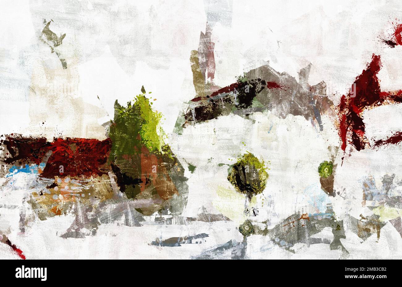 Abstract raster grunge background with blurred wavy smears of paint ...