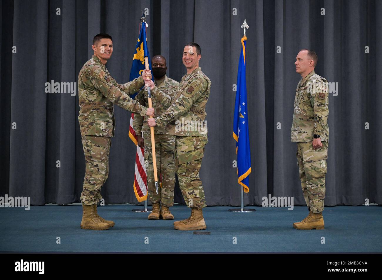 Col. Kevin James, right, incoming 2nd Mission Support Group commander ...