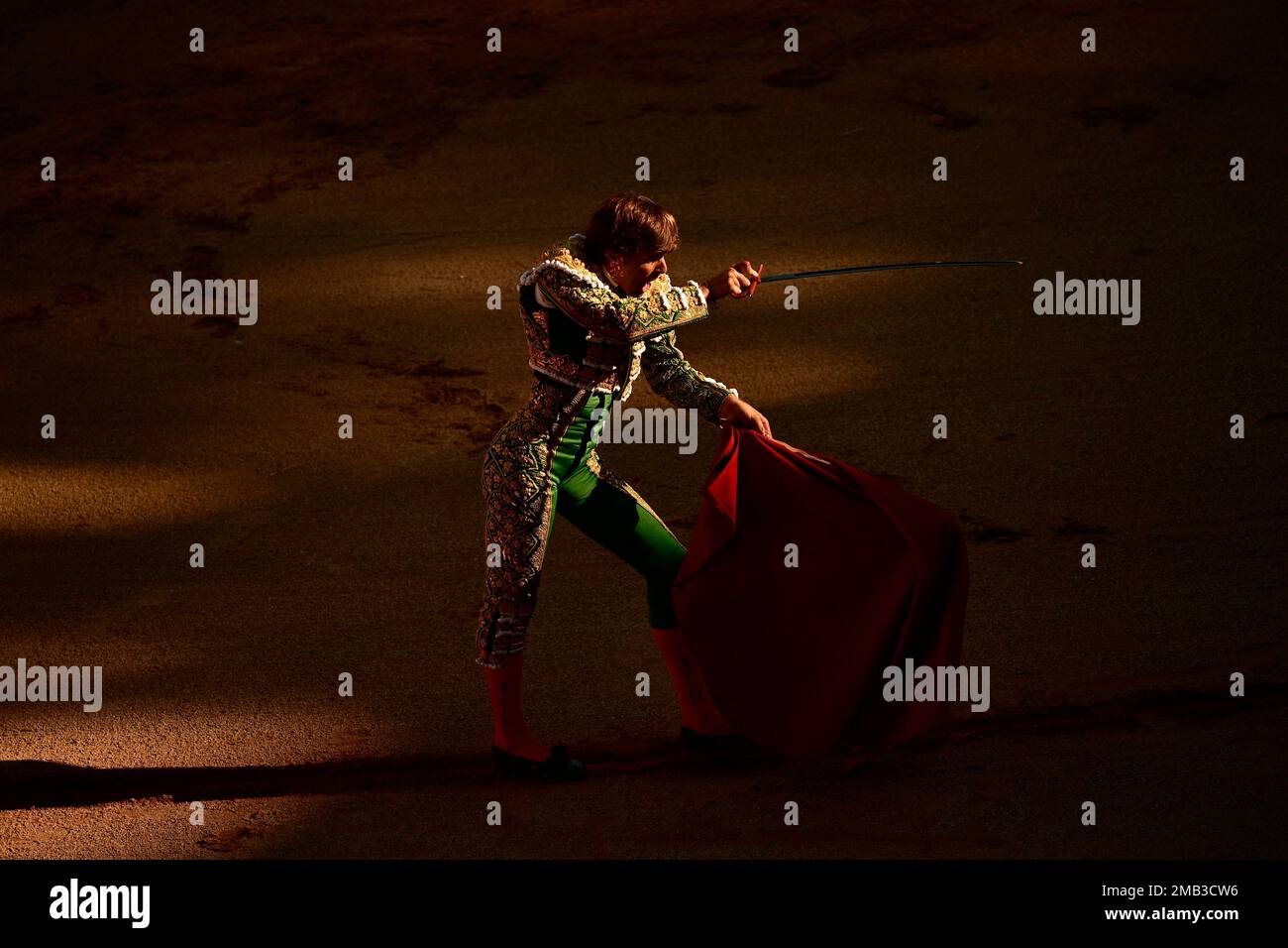 FILE - A bullfighter performs in the bullring during the San Fermin ...