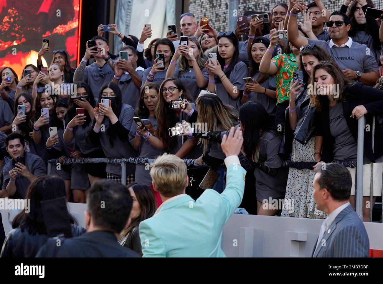 Ryan Gosling, foreground, greets fans at the premiere of the film "The ...