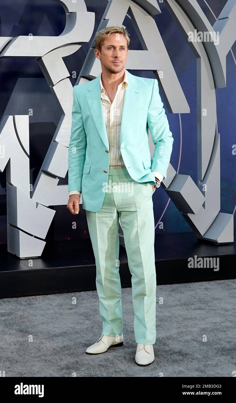 Ryan Gosling, a cast member in "The Gray Man," poses at the premiere of ...