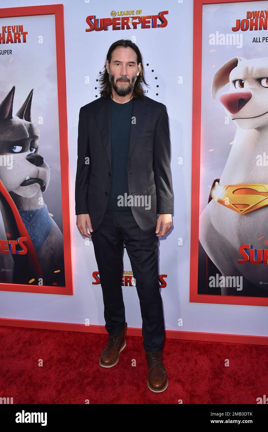 Keanu Reeves arrives at the premiere of "DC League of Super-Pets" on ...