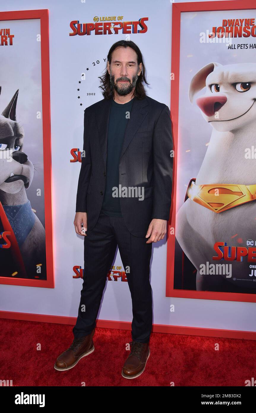 Keanu Reeves arrives at the premiere of "DC League of Super-Pets" on ...
