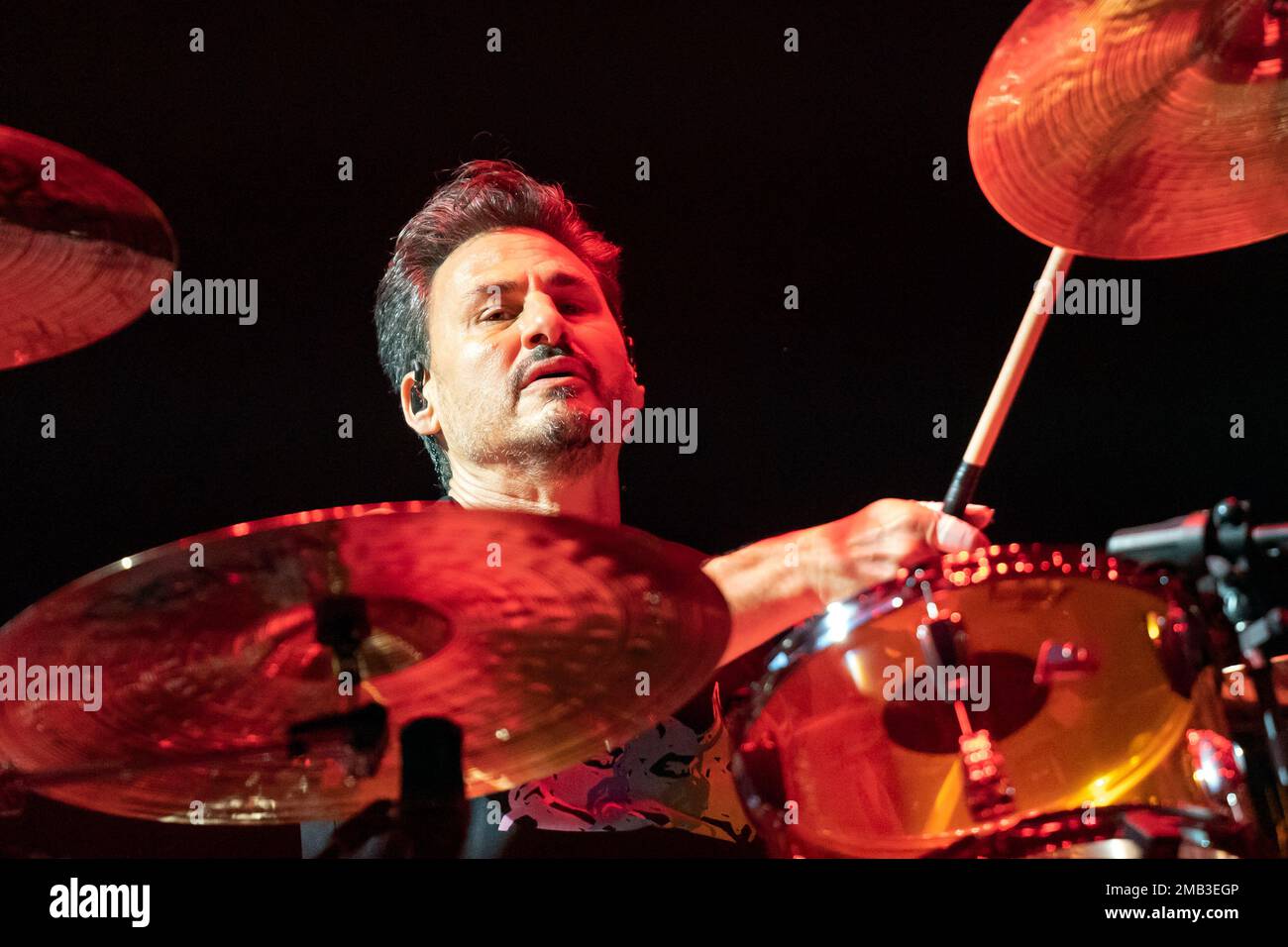 Brad Wilk of Rage Against The Machine performs at the United Center on ...