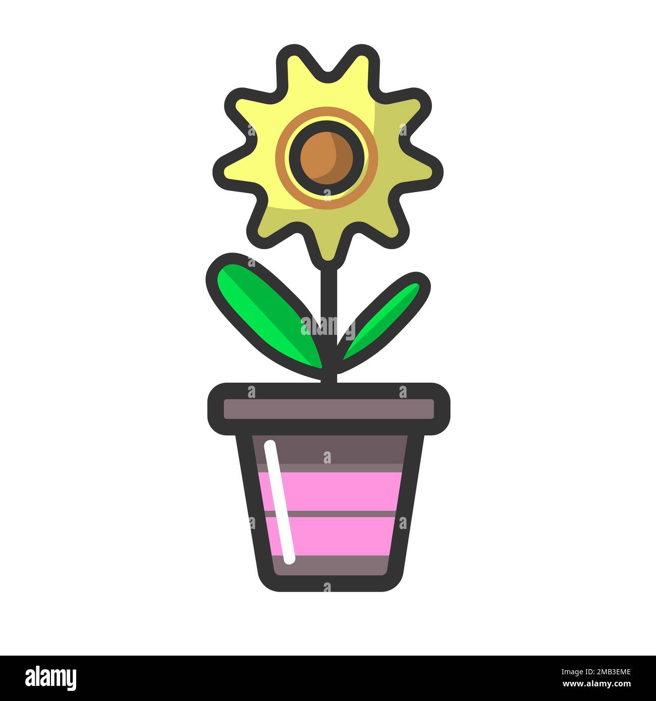 Indoor plant flower in clay pot house decoration Stock Vector Image ...