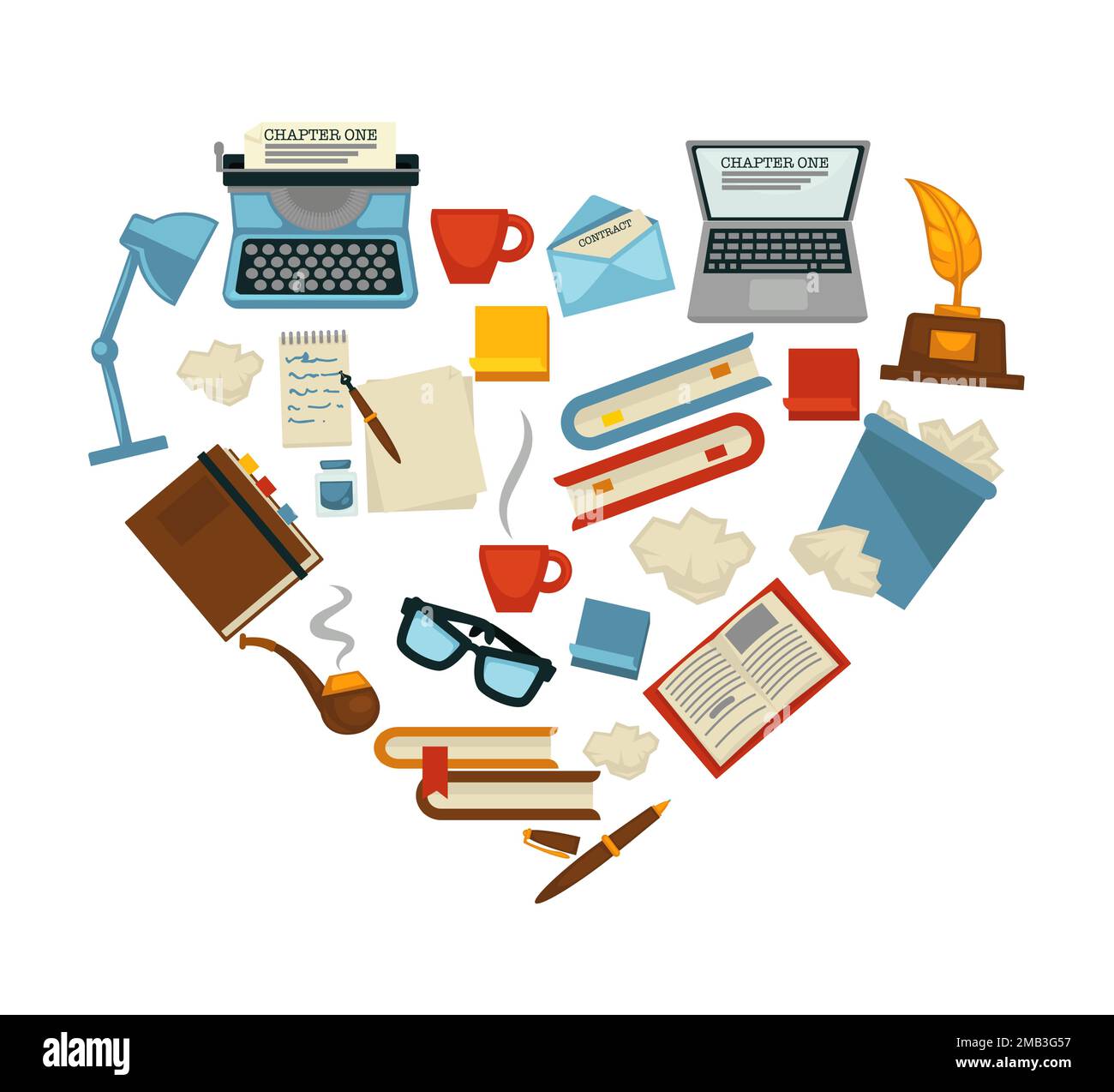 Office table writing tools Stock Vector Images - Alamy