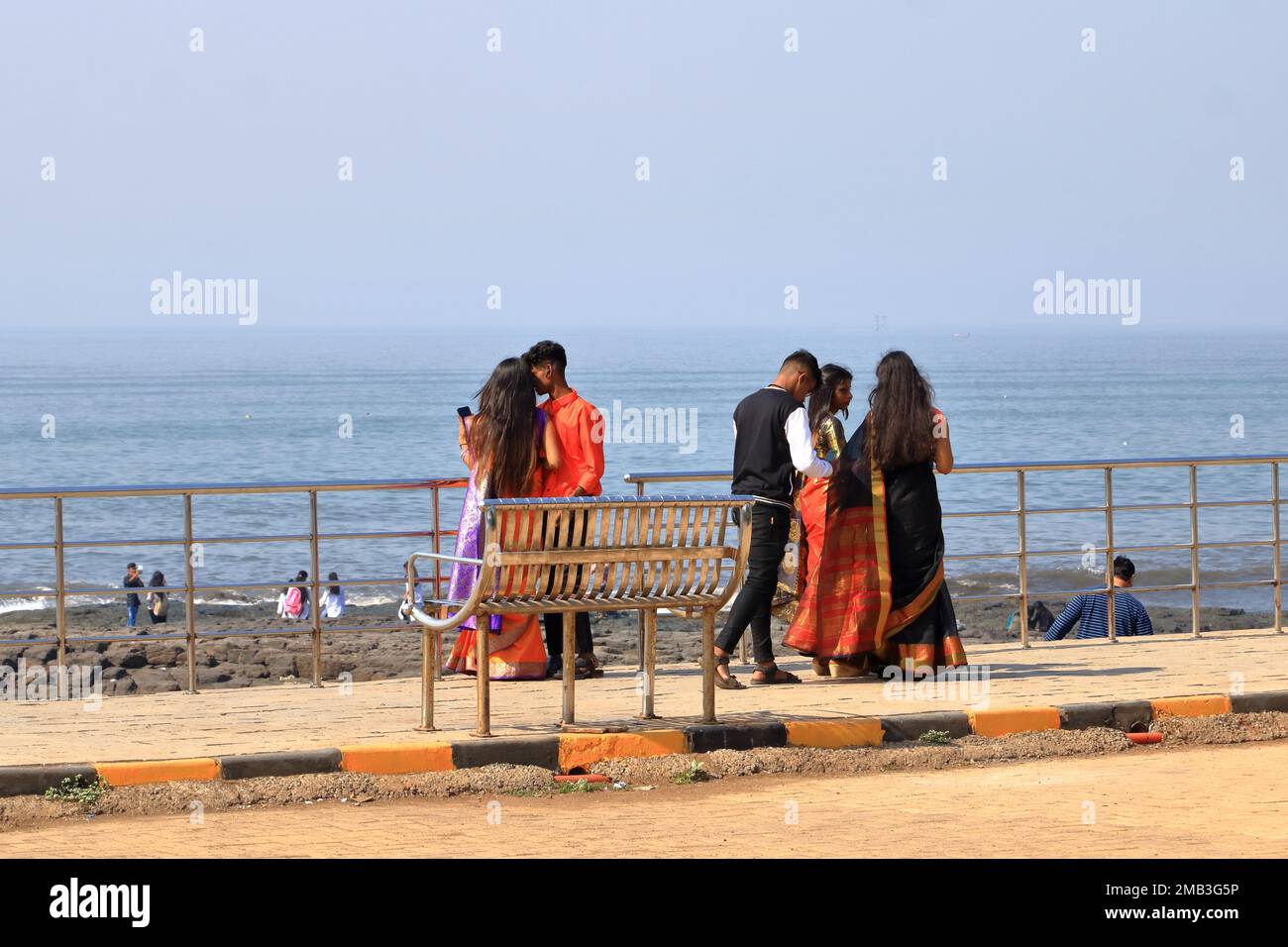 December 20 2022 - Mumbai, Maharashtra in India: People enjoy the area ...