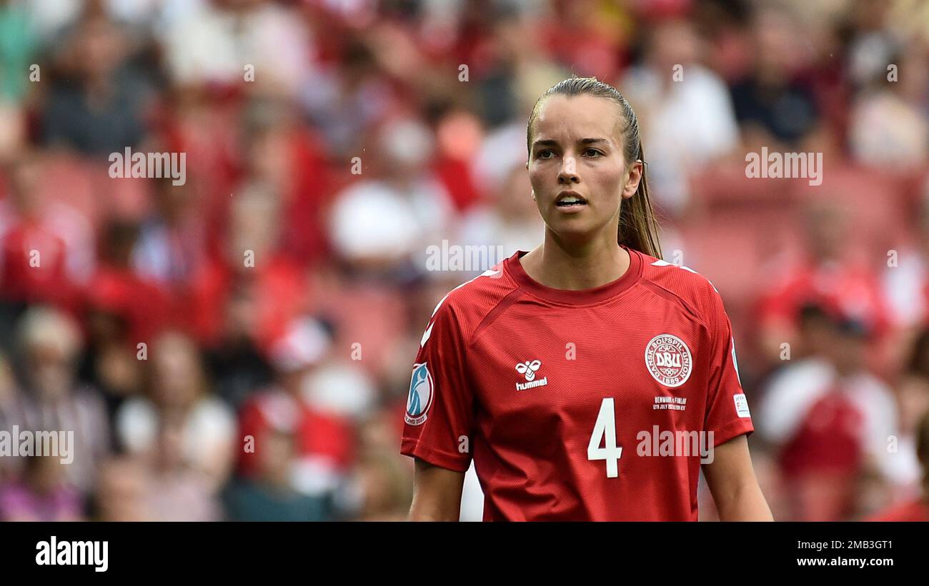 Denmark's Rikke Sevecke reacts during the Women Euro 2022 group B ...