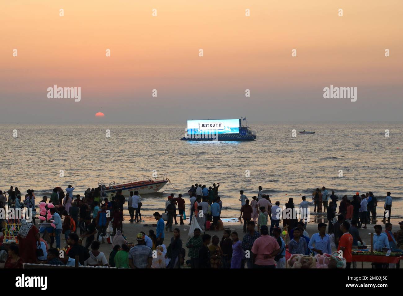 December 20 2022 - Mumbai, Maharashtra in India: people enjoy the ...