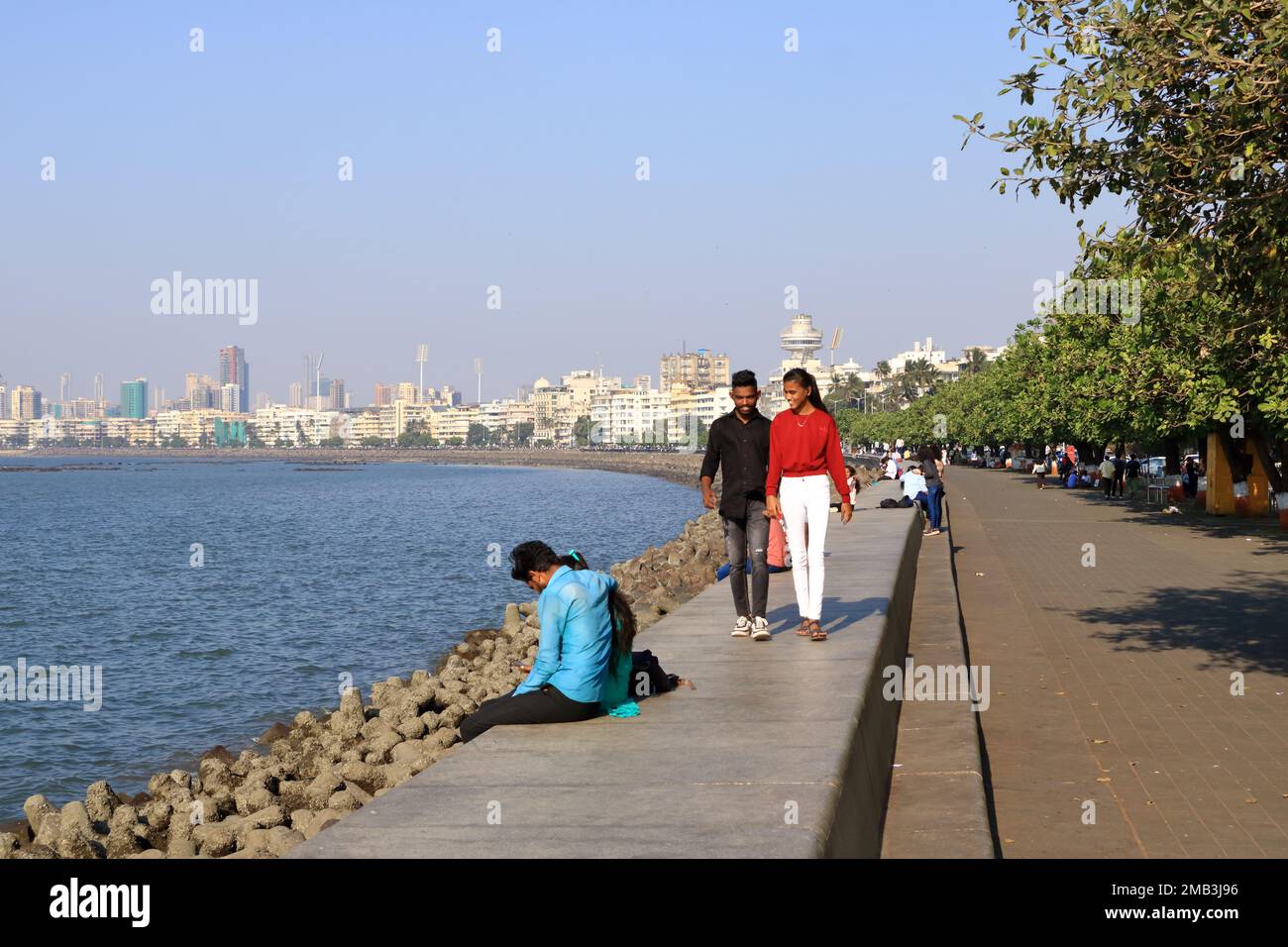 December 20 2022 - Mumbai, Maharashtra in India: People enjoy the ...