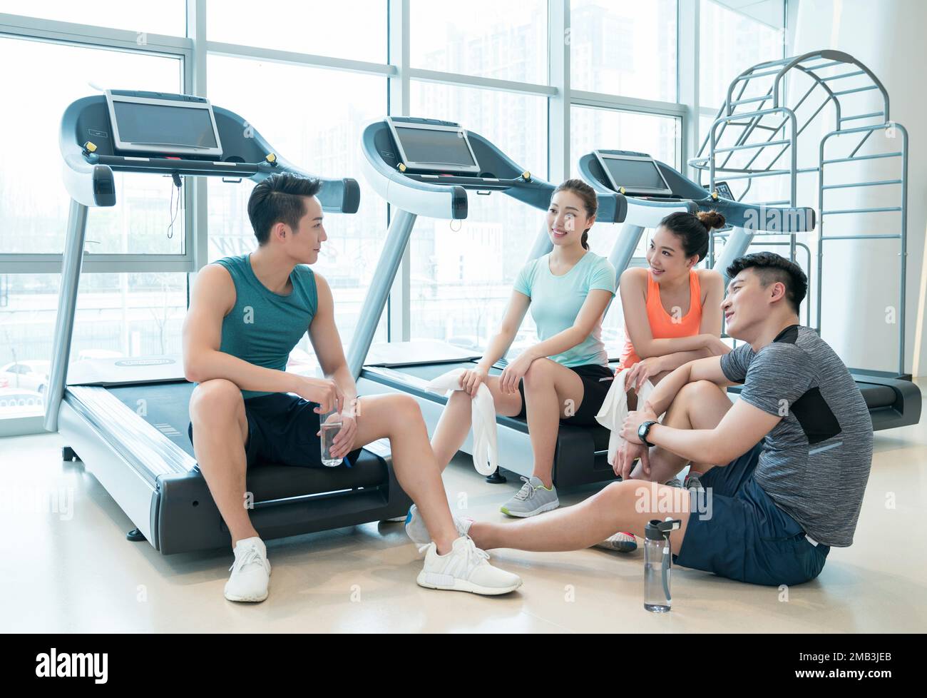 Young people in the gym Stock Photo - Alamy