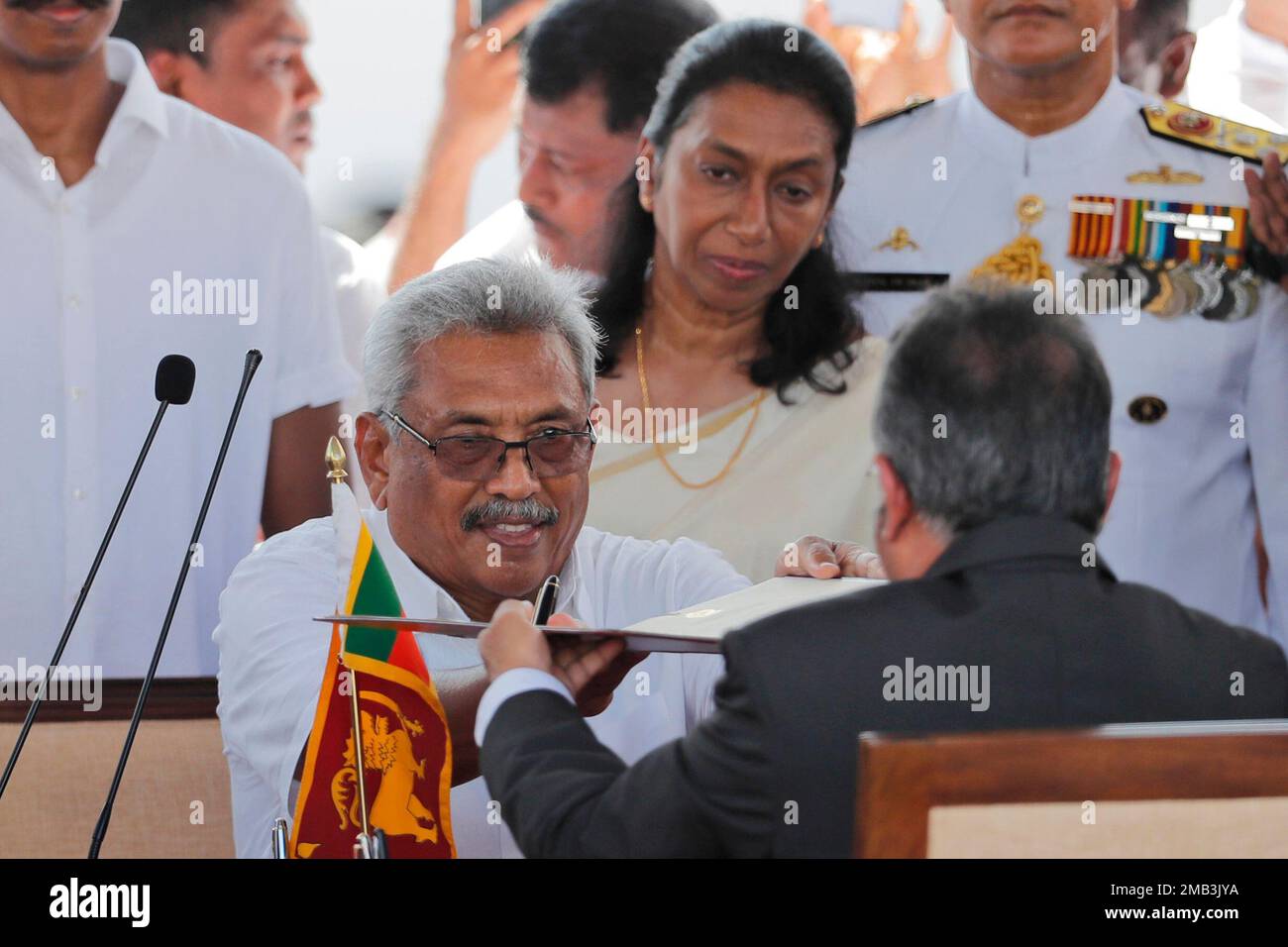 FILE - Then Sri Lanka's newly elected president Gotabaya Rajapaksa ...