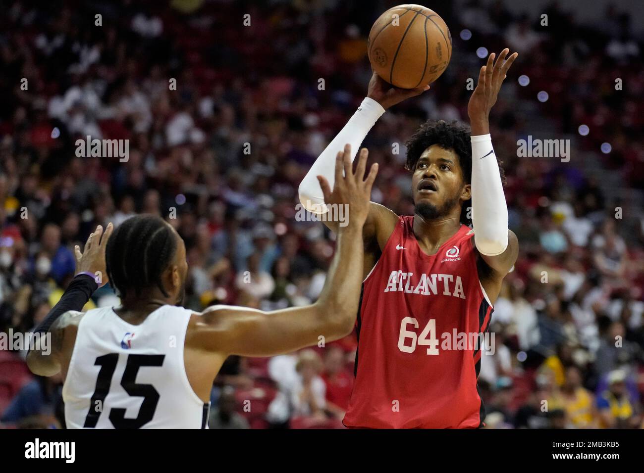 Atlanta Hawks' Justin Tillman shoots over Miami Heat's Javonte Smart ...