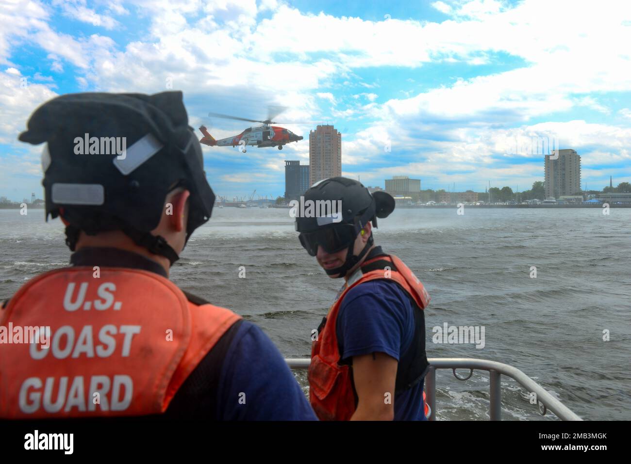 A Coast Guard Air Station Elizabeth City MH-60 Jayhawk helicopter crew ...
